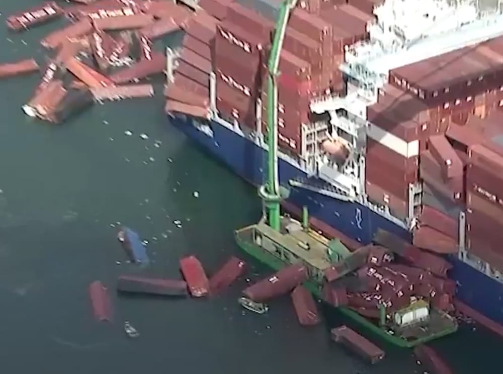 Dozens of shipping containers fall off cargo ship at Port of Long Beach