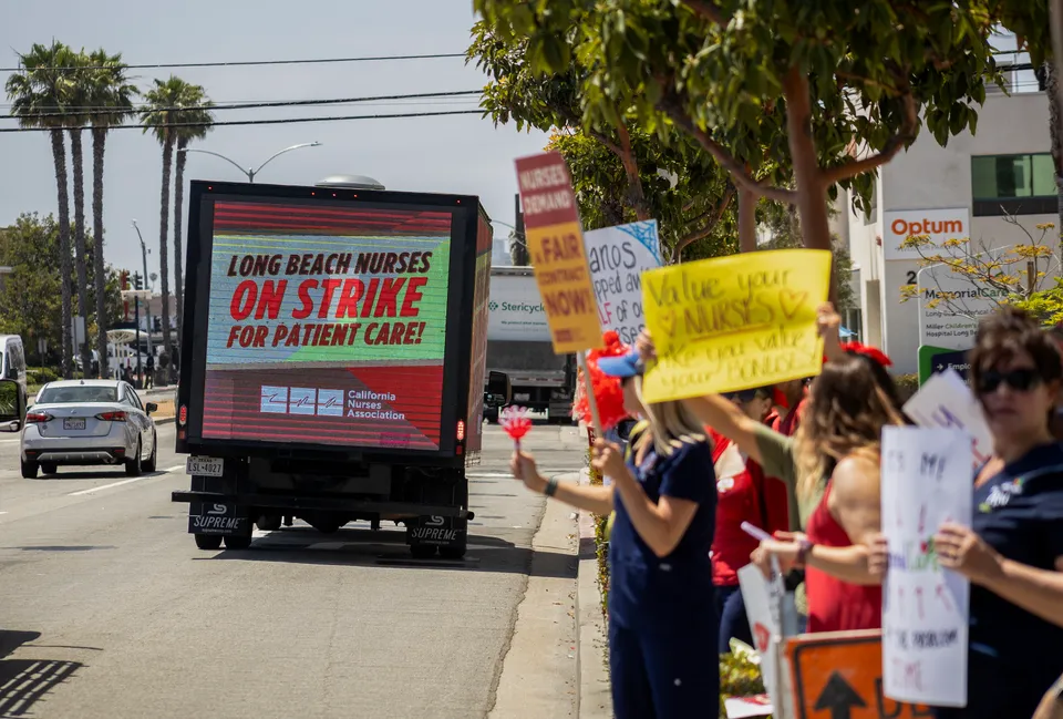 Long Beach Memorial nurses on strike for 1st time in 15 years