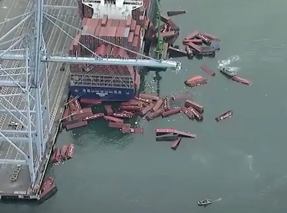 Dozens of shipping containers fall off cargo ship at Port of Long Beach